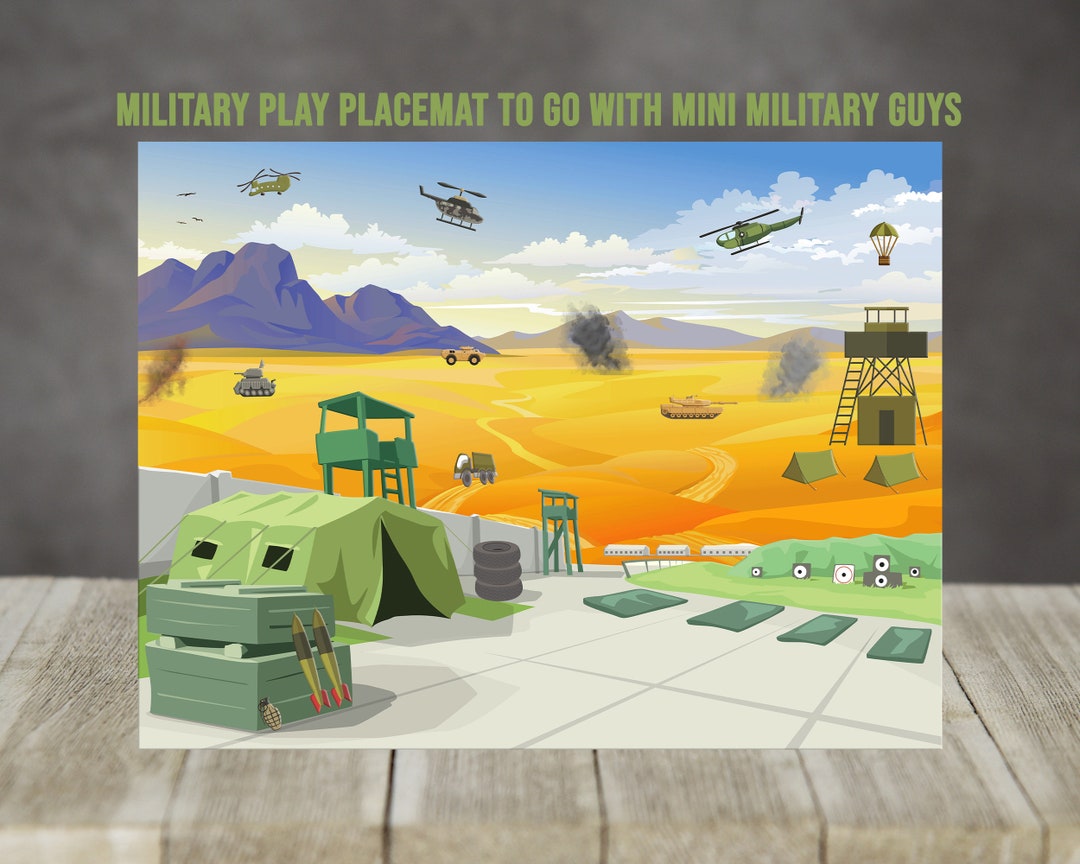Military Play Mat Military Combat Scene Sublimation Design for ...