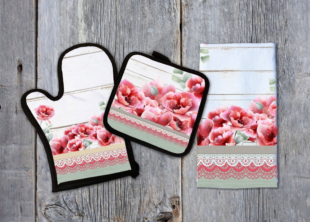 Sublimation Kitchen Set Designs Towel Oven Mitt and Pot Holder Design ...