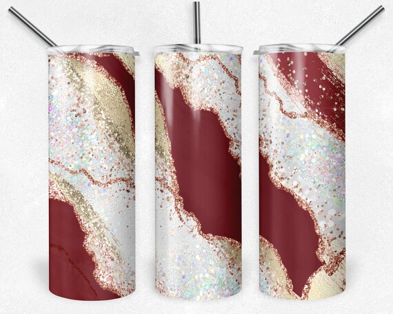 20 Oz Skinny Tumbler Sublimation Template Agate Milky Way Rose - Etsy