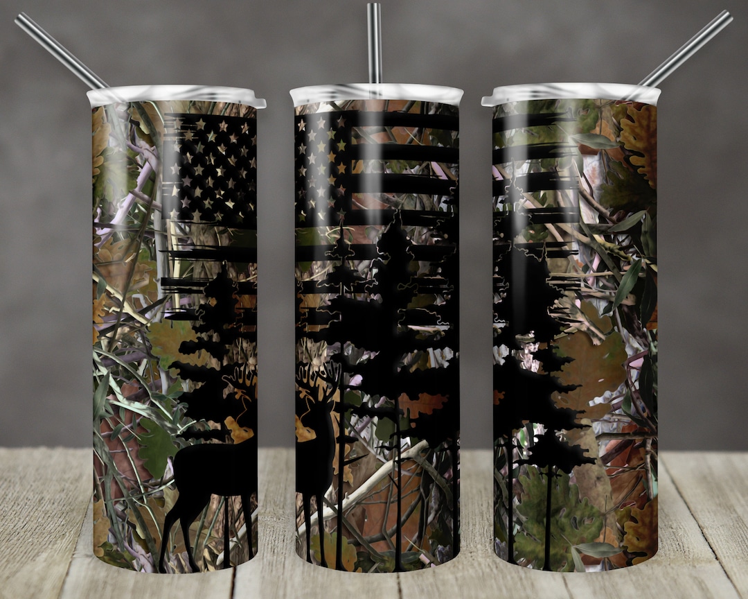 20 Oz Skinny Tumbler Camouflage Deer Camo Outdoor Sublimation Design ...