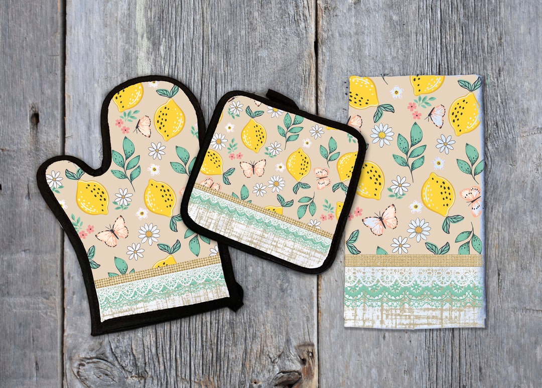 Sublimation Kitchen Set Designs Towel Oven Mitt and Pot Holder Design ...