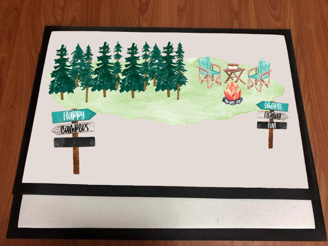Door Mat Happy Camper Camping Design Personalize by Adding Your Own ...