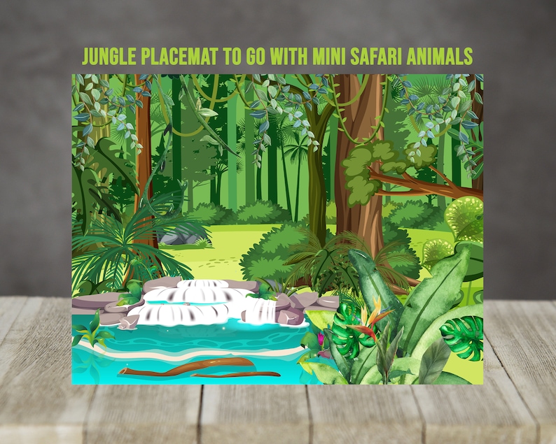 Safari Tropical Play Mat Jungle Scene Sublimation Design for Placemats ...