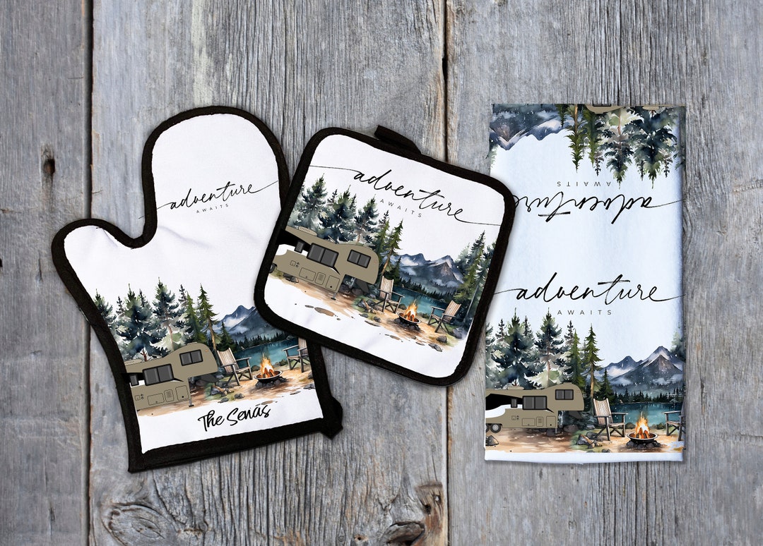 Sublimation Kitchen Set Designs Towel Oven Mitt Pot Holder Digital ...