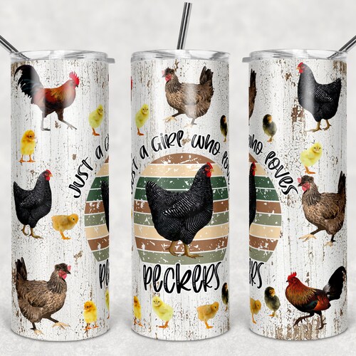 20 Oz Skinny Tumbler Chicken Design for Sublimation Tumbler - Etsy