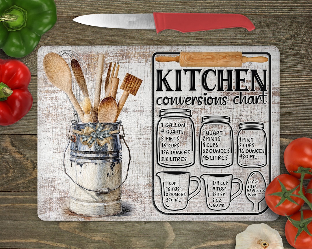 Glass Cutting Board Sublimation Design Kitchen Wooden Spoons Year Round ...