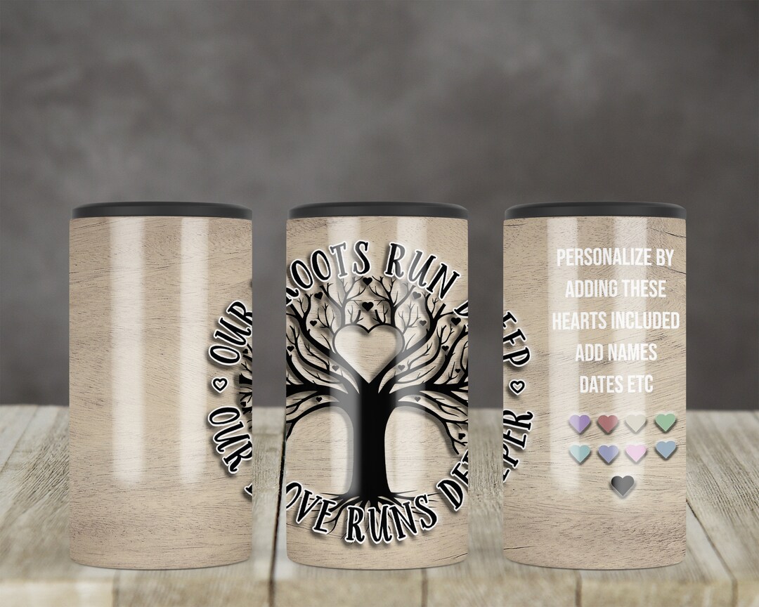 Sublimation Regular 4 in 1 Can Cooler Design Family Tree Wedding Gift ...