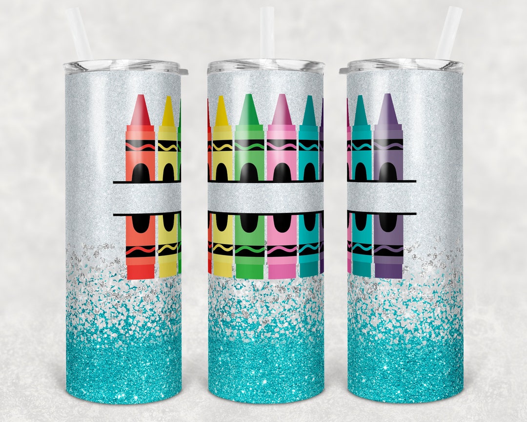 20 Oz Skinny Tumbler Rainbow Glitter Teacher Tumbler Sublimation Design ...