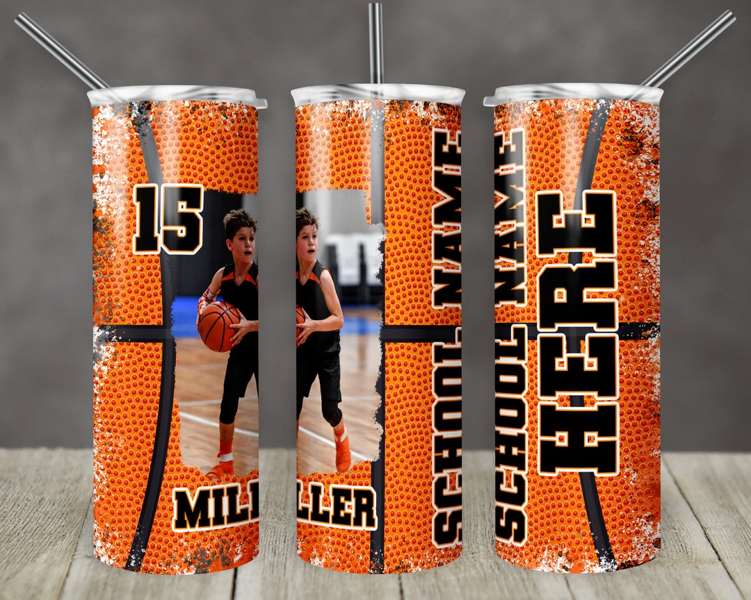 Basketball Photo Frame Tumbler Personalize Players Names and School ...