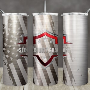 20 Oz Skinny Tumbler Sublimation Design Template Flag Security Guard ...