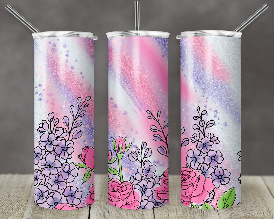 20 Oz Skinny Tumbler Sublimation Template Agate Milky Way Spring Color ...