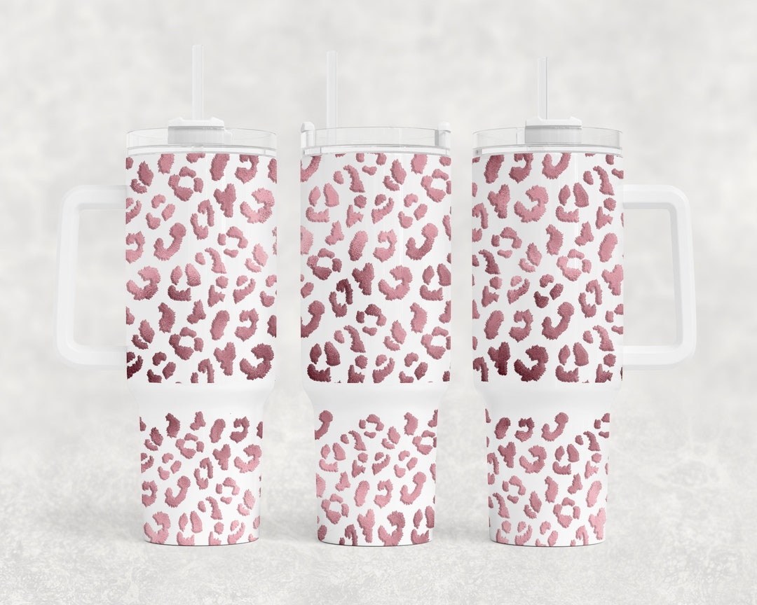 Pretty Rose Gold Leopard Spots Design 40 Oz 2 Piece Tumbler Sublimation ...