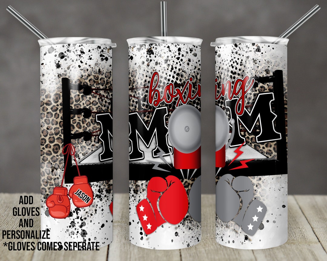 20 Oz Skinny Tumbler Boxing Mom Personalize Names With Boxing Gloves ...