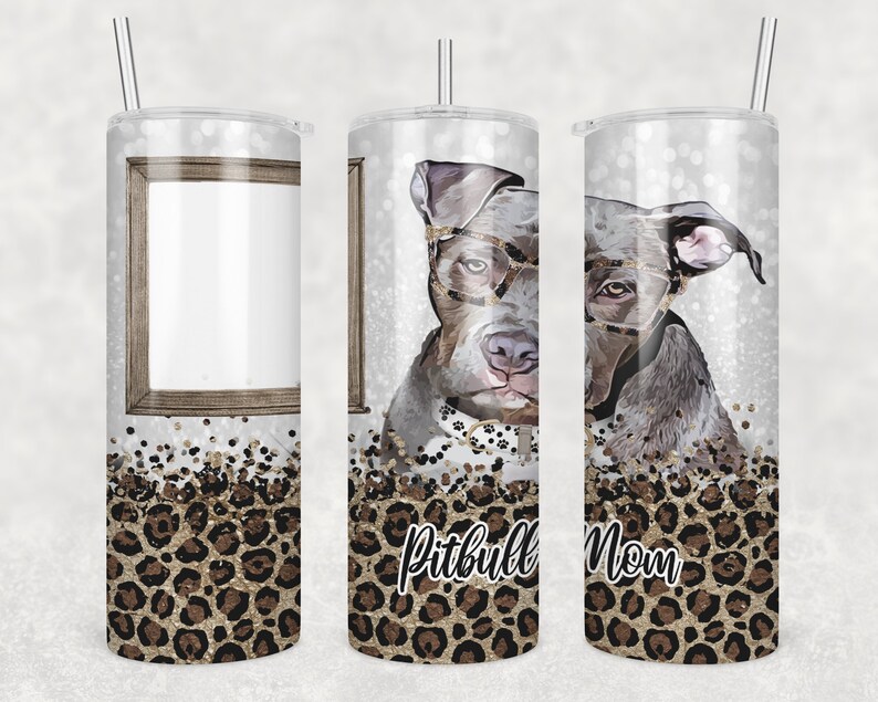 20 Oz Skinny Tumbler Sublimation Pitbull Frame Pitt Dog Mom - Etsy