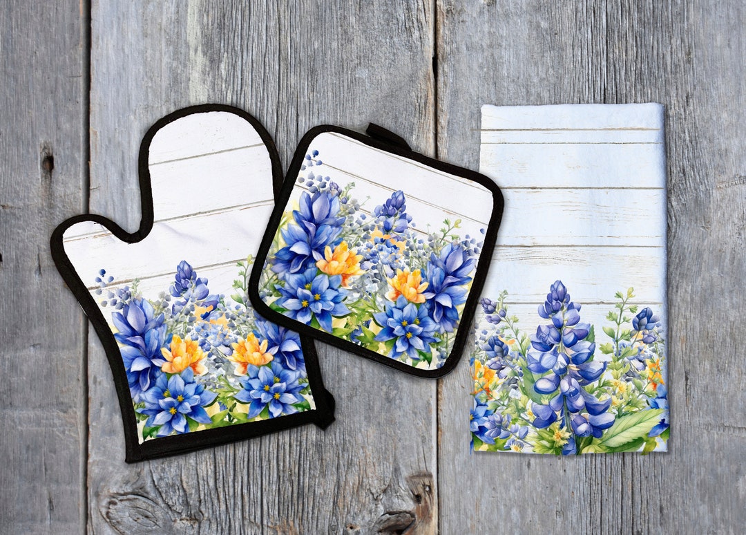 Sublimation Kitchen Set Designs Towel Oven Mitt and Pot Holder Digital ...