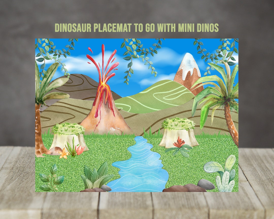Dinosaur Play Mat Dino Scene Sublimation Design for Placemats Mat or ...