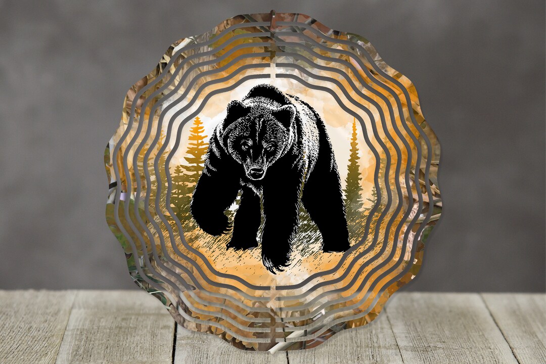 Wind Spinner Black Bear Design to Fit Wind Spinner Blanks Forest Camo ...