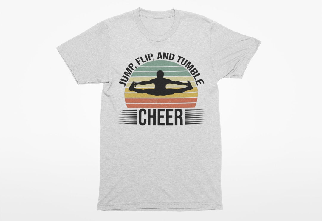T-shirt Tumbler Waterslide Jump Flip and Tumble Cheer Boy Cheerleader ...