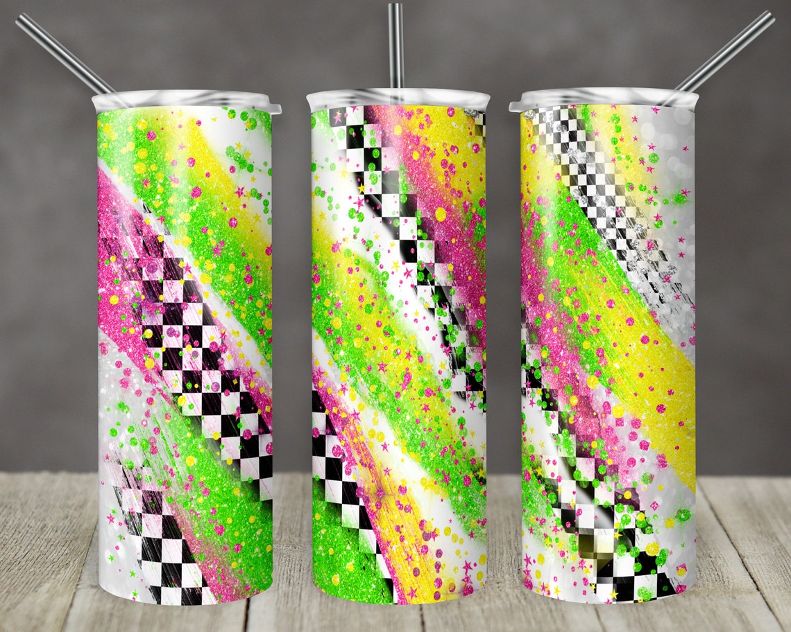 20 Oz Skinny Tumbler Sublimation Design Racing Race Milky Way Pink ...