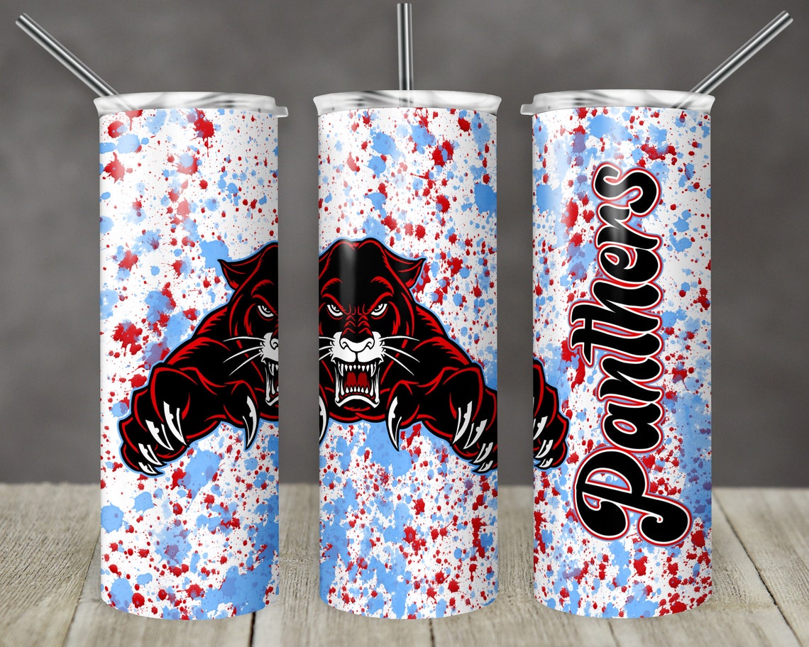20 Oz Skinny Tumbler Sublimation Design Template Panthers Power Wash ...
