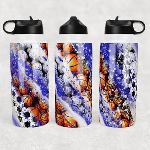 Water Bottle Sublimation Design Template Glitter Mixed Sports Royal ...