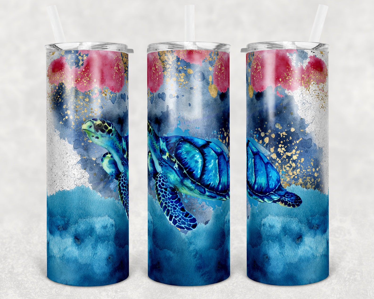 20 Oz Skinny Tumbler Sublimation Design Template Ink Glitter Etsy