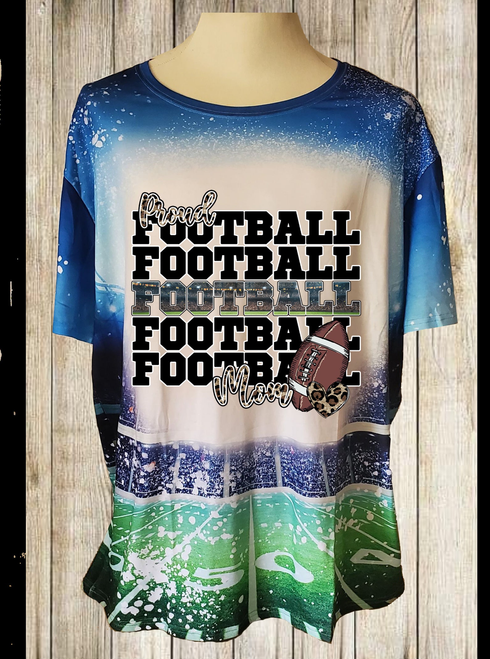 Faux Bleach Football Tshirt Mock for Rtssublimationblanks - Etsy