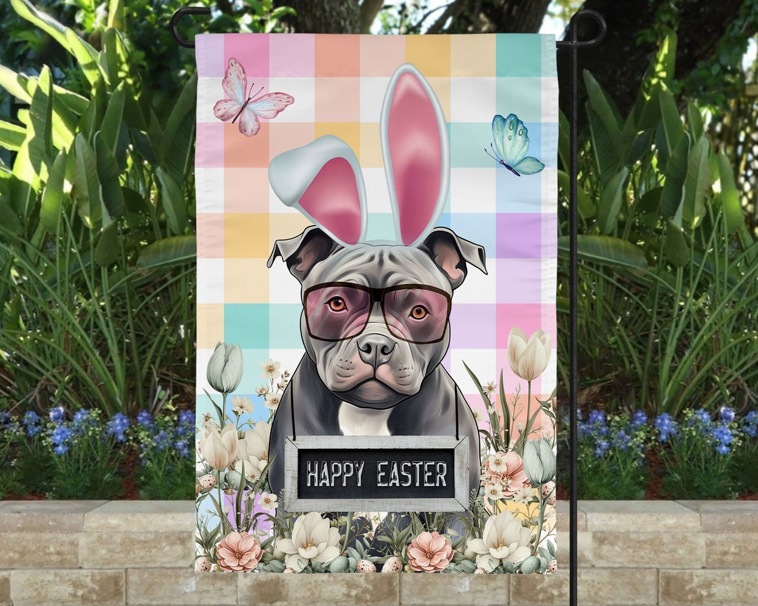 Easter Plaid Dog Happy Easter Garden Flag PNG 12 X 18 Sublimation Flags ...