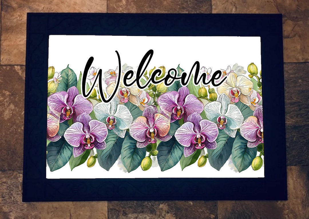 Sublimation Door Mat Design Floral Orchid Orchids Can Also Be Used for ...