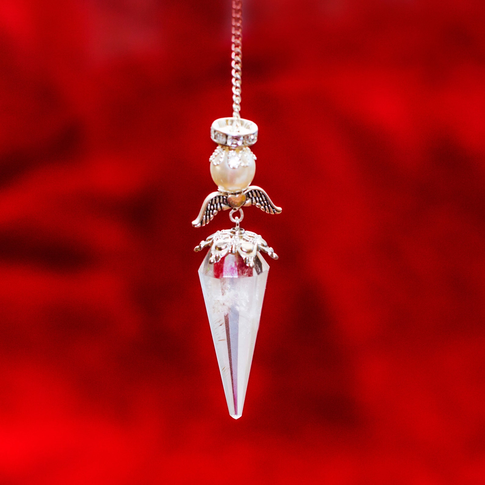 Crystal Pendulum. Angel Pendulum Physics. Quartz Faceted. | Etsy