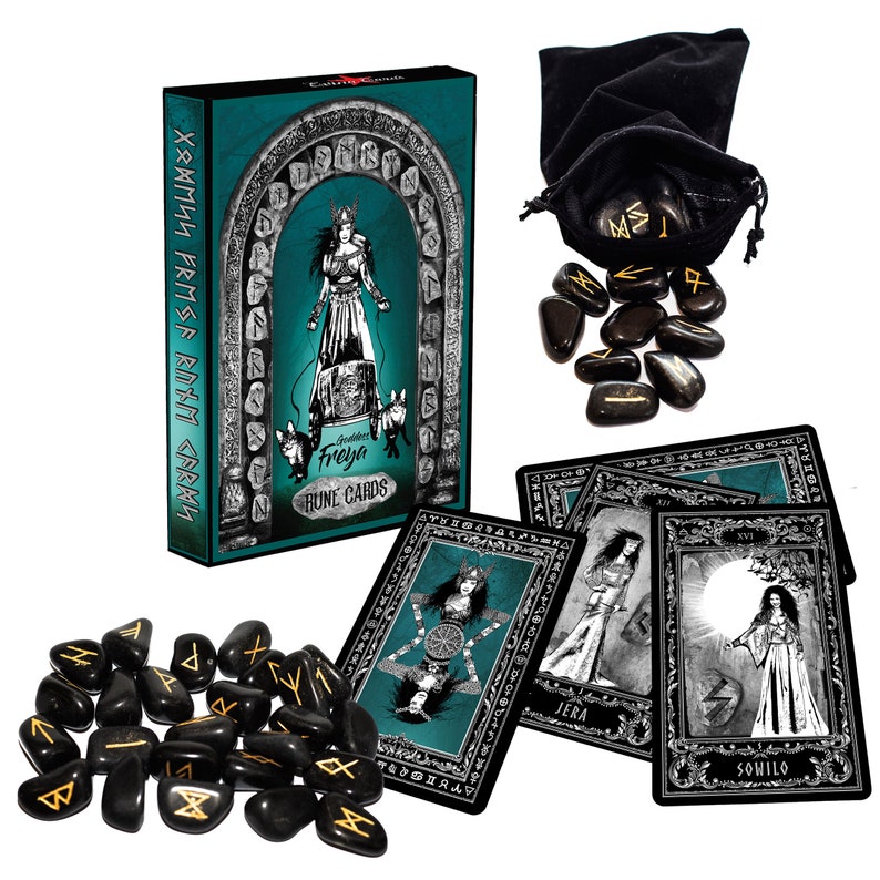 Goddess Freya Rune Cards 25 Runes Cards 25 Rune Stones | Etsy