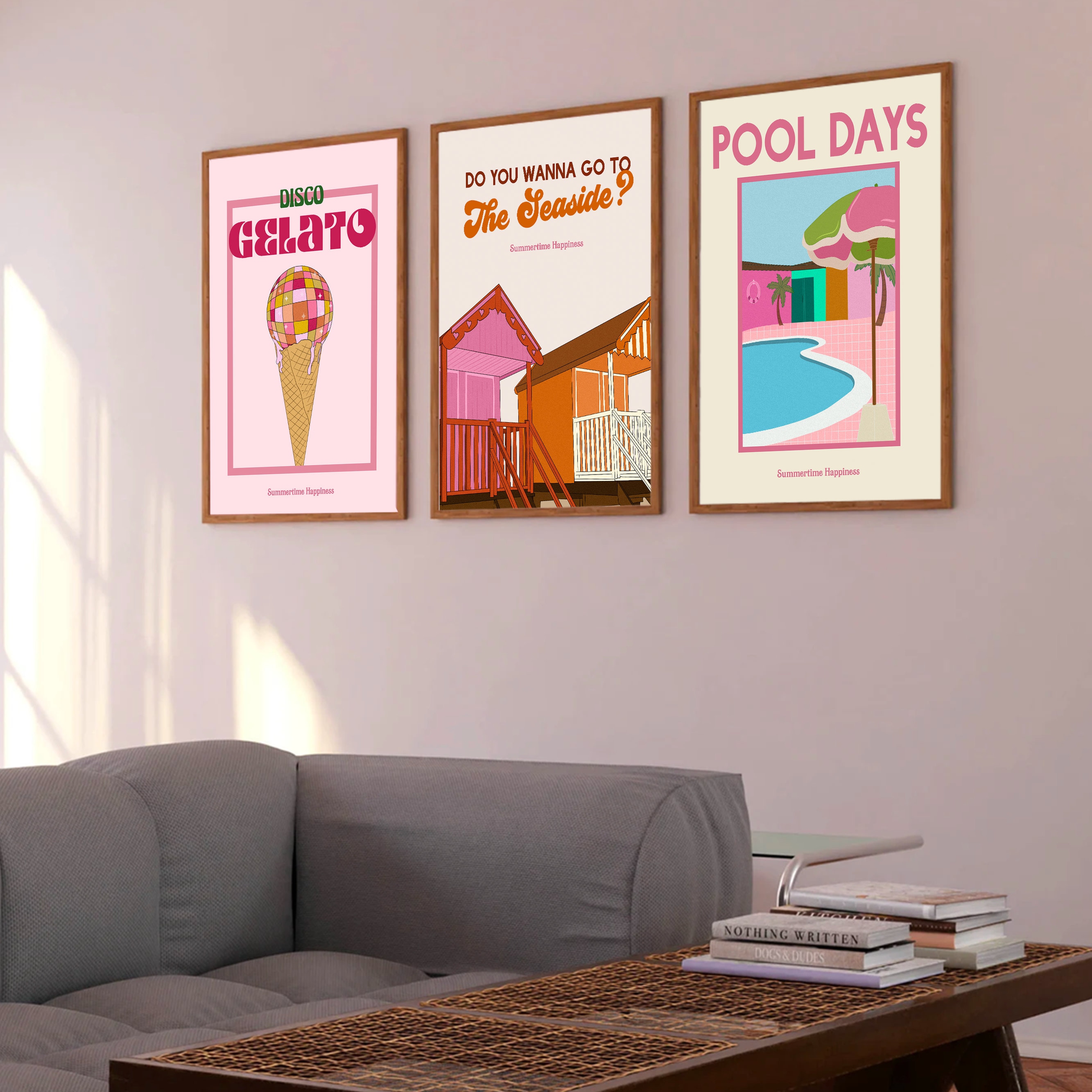 Disco Gelato Disco Ball Ice Cream Cone Illustration Print Retro Summer ...