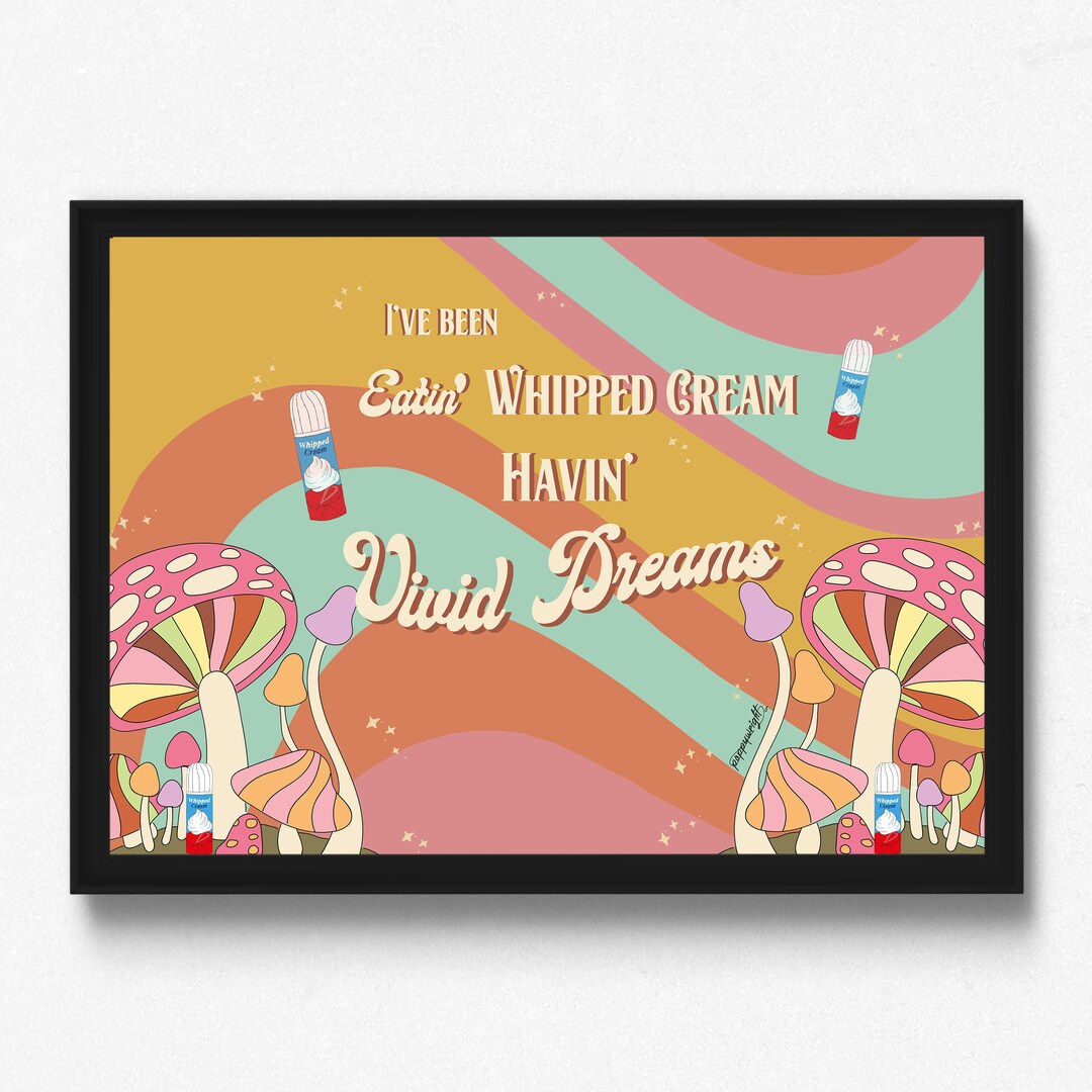 Whipped Cream Print, Wall Art,a4 A3, Funky, Groovy, Disco Print printed ...