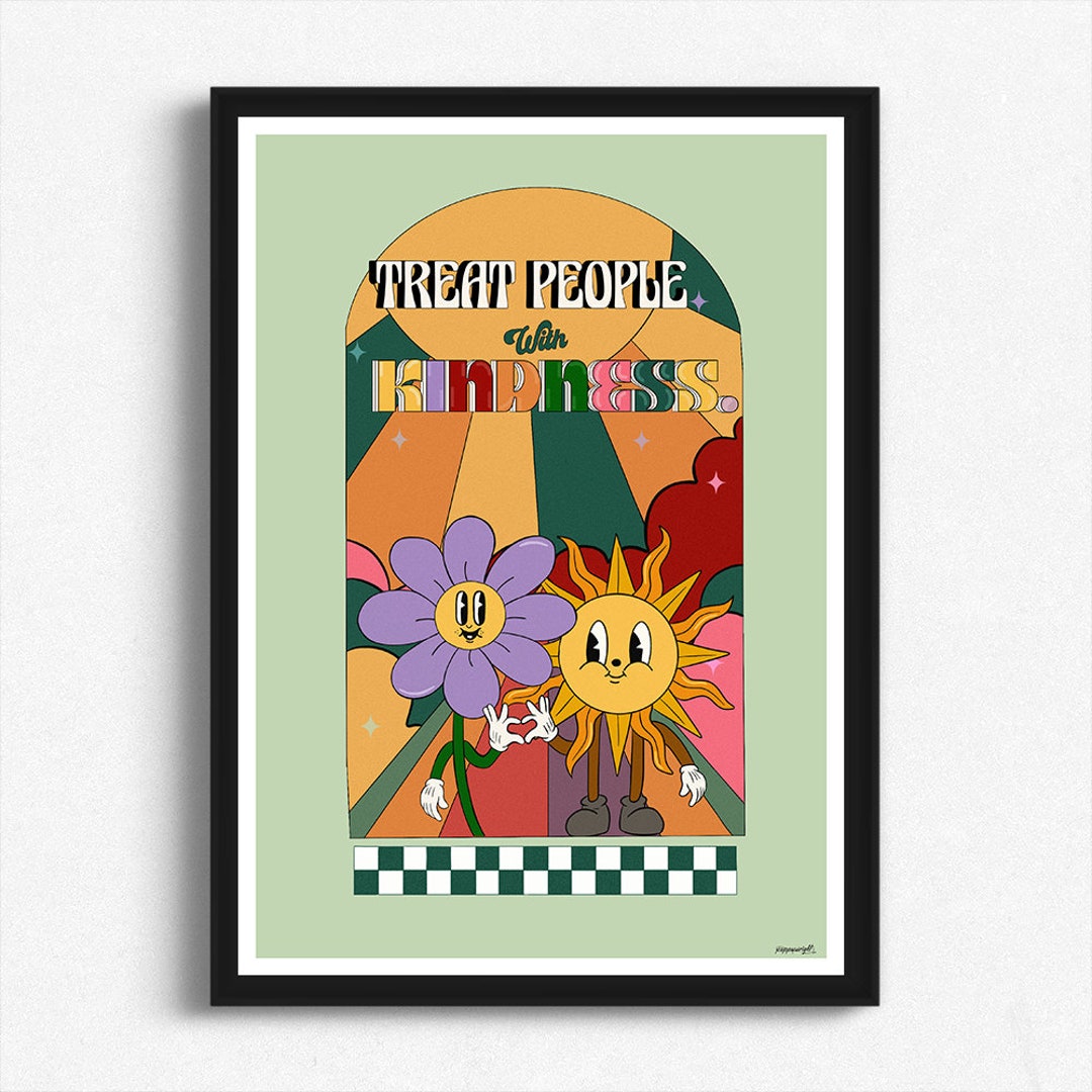 TPWK Treat People With Kindness Cartoon Music Print Lyrics A3 A4 ...