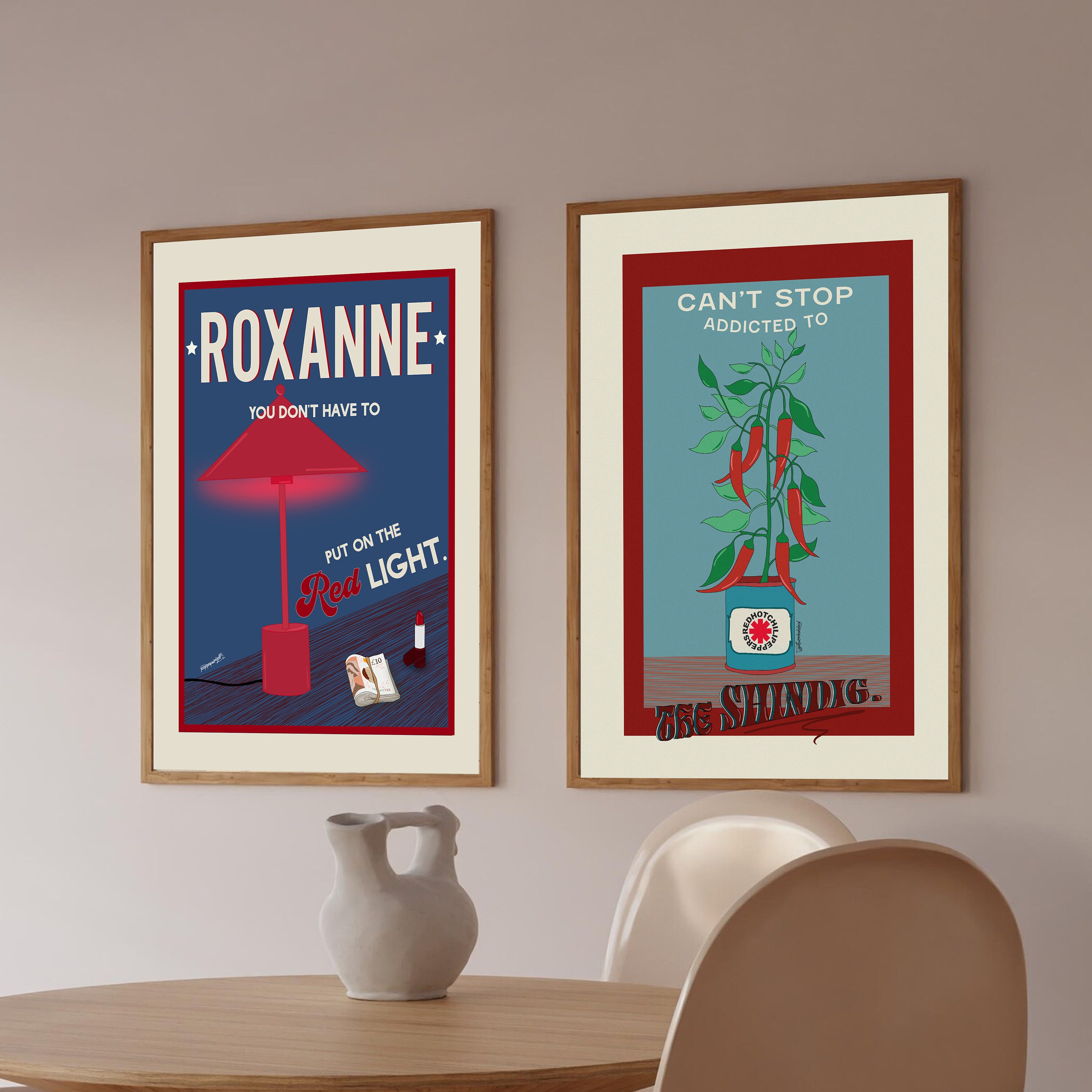 Roxanne Red Light Retro Indie Music Art Gig Lyrics Wall Art A3 A4 Print ...
