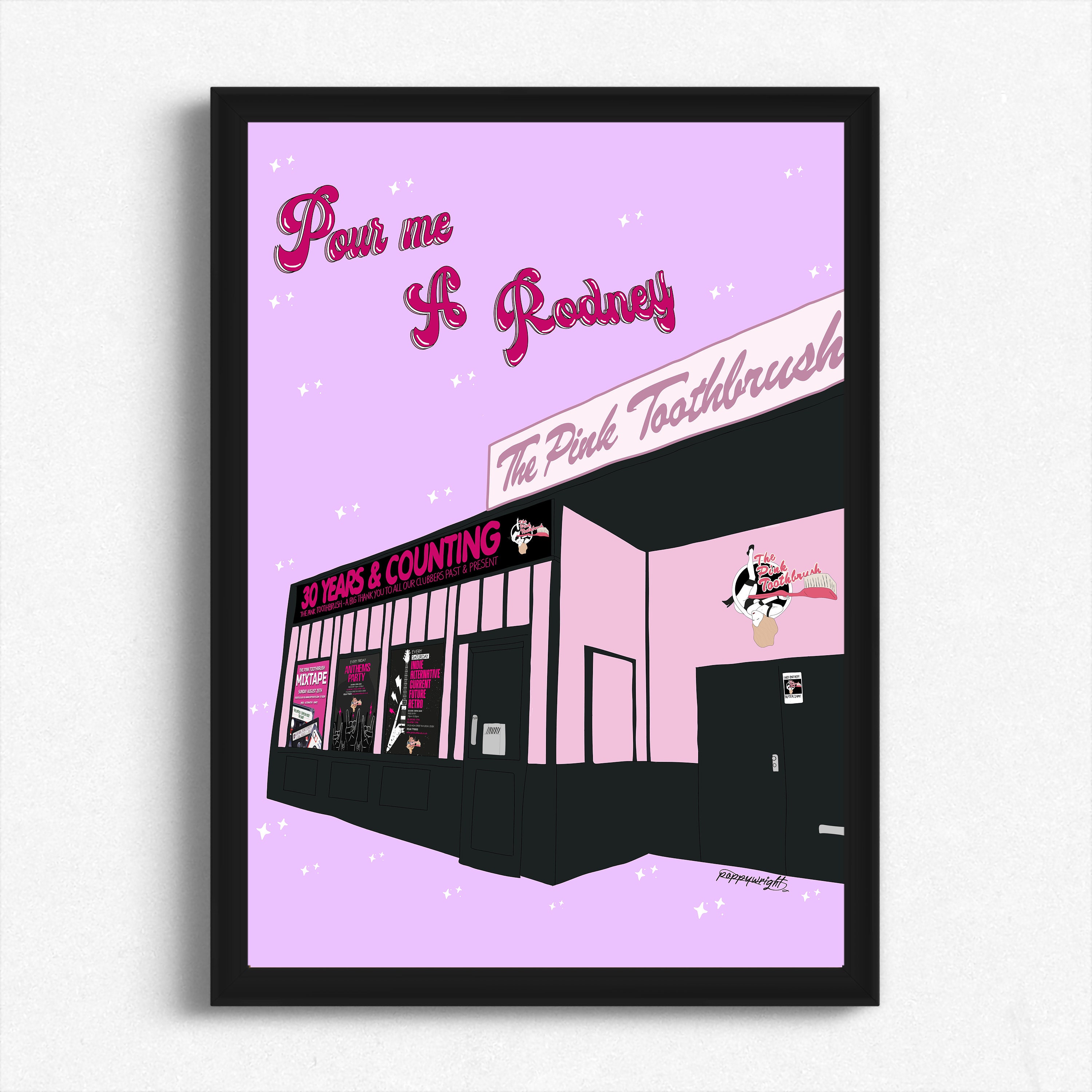 The Pink Toothbrush Nightclub Print Funky Groovy Print Rock - Etsy UK