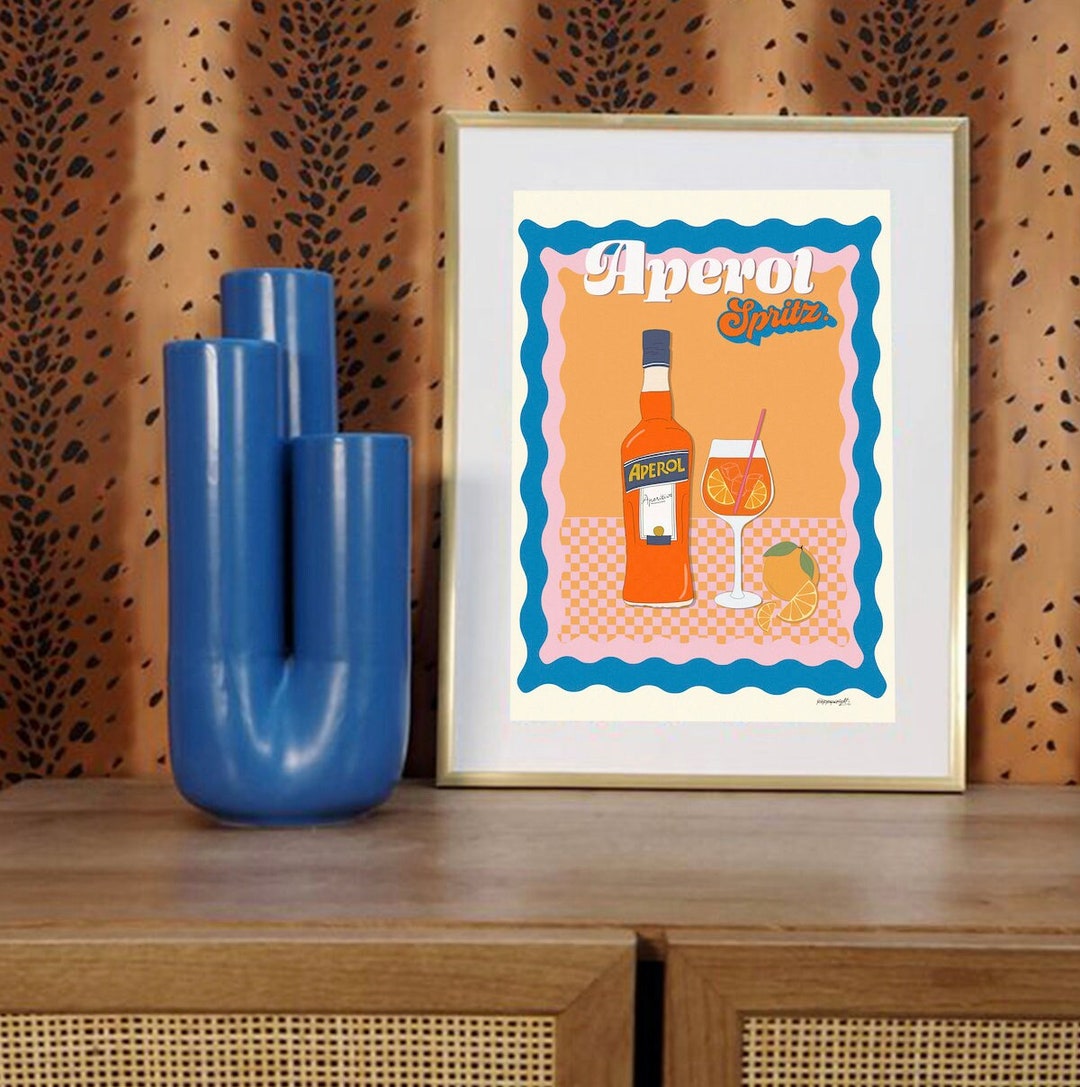 Aperol Art Print Retro Art Dining Room Wall Art Kitchen - Etsy