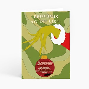 Christmas Card Grinch Merry Grinchmas Humour Funny Cute Xmas Card ...