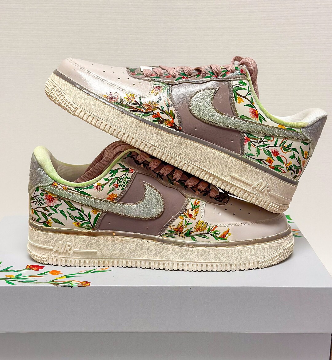 Floral Art, Nike AF1, Custom Af1,lilac Floral, Hand Painted Shoes ...