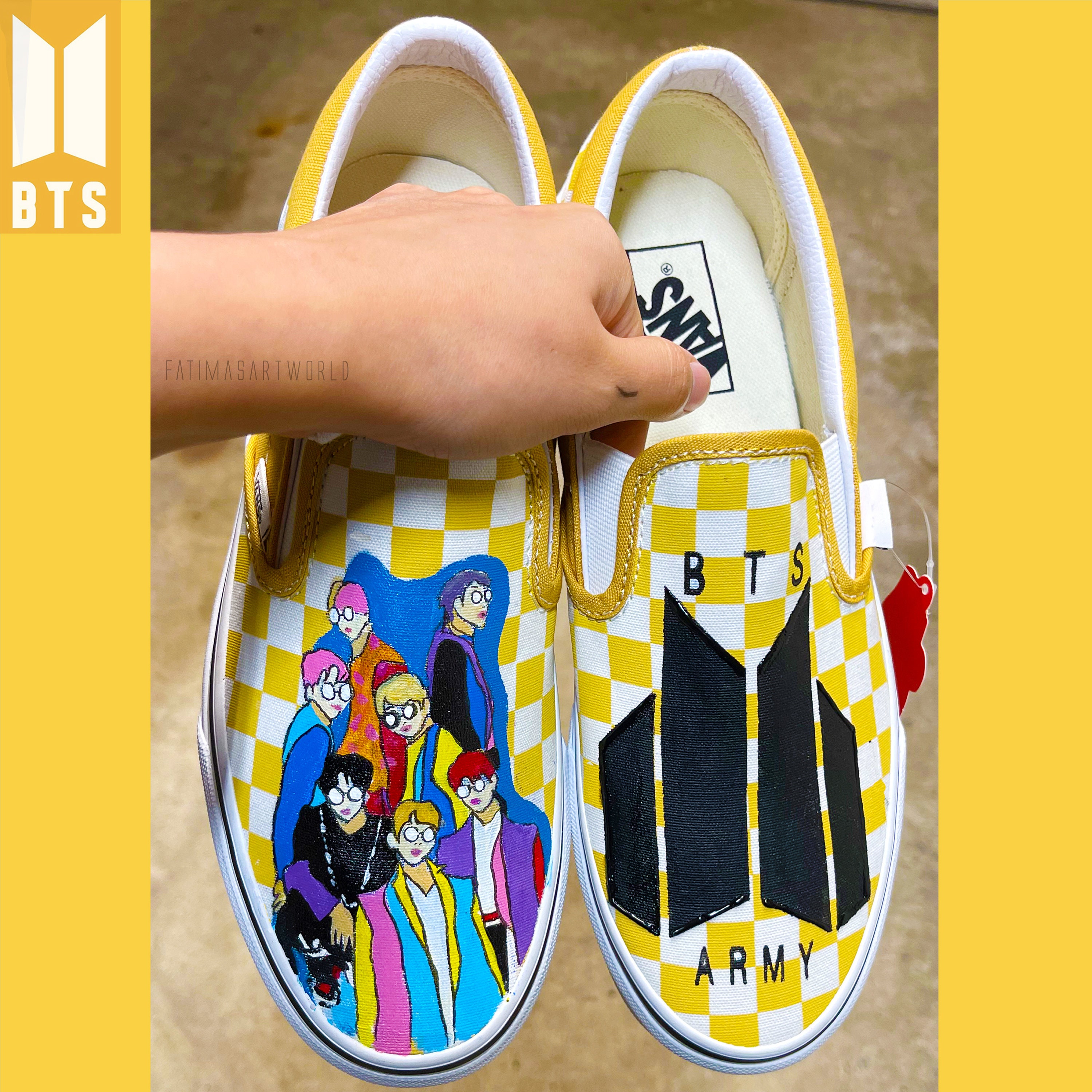 BTS Hand Painted Vans BTS Shoes Kpop Vans BTS Kpop Vans - Etsy