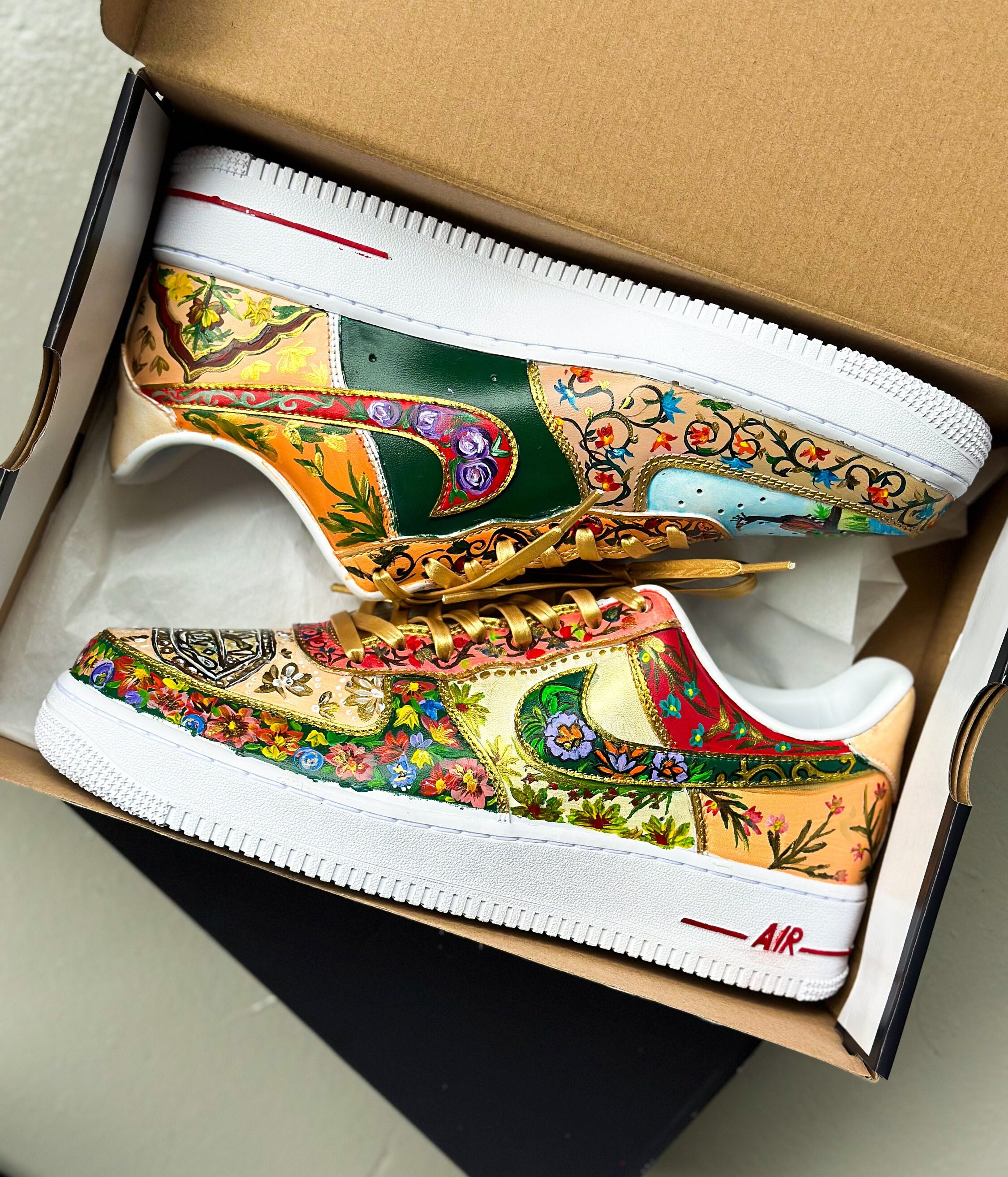 Mughal Art Nike AF1 Custom AF1 Custom Shoes Hand Painted - Etsy