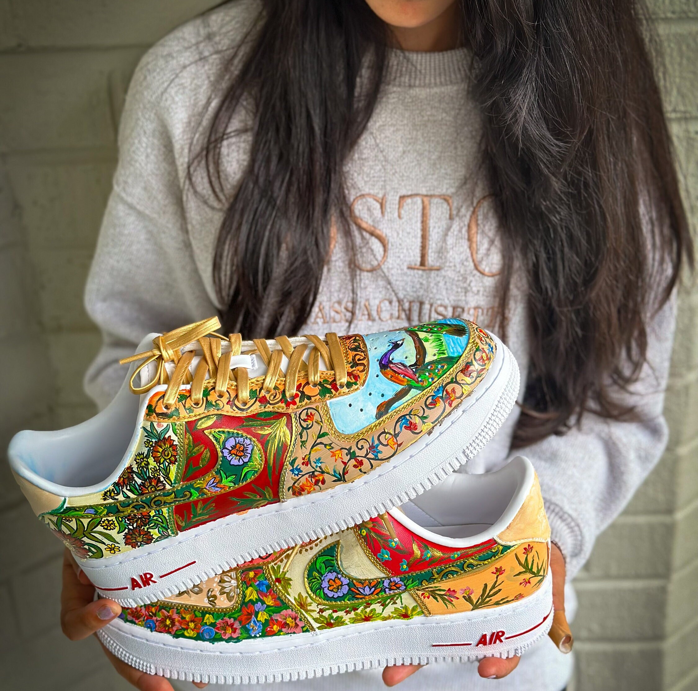 Mughal Art, Nike AF1, Custom AF1, Custom Shoes, Hand Painted Shoes ...