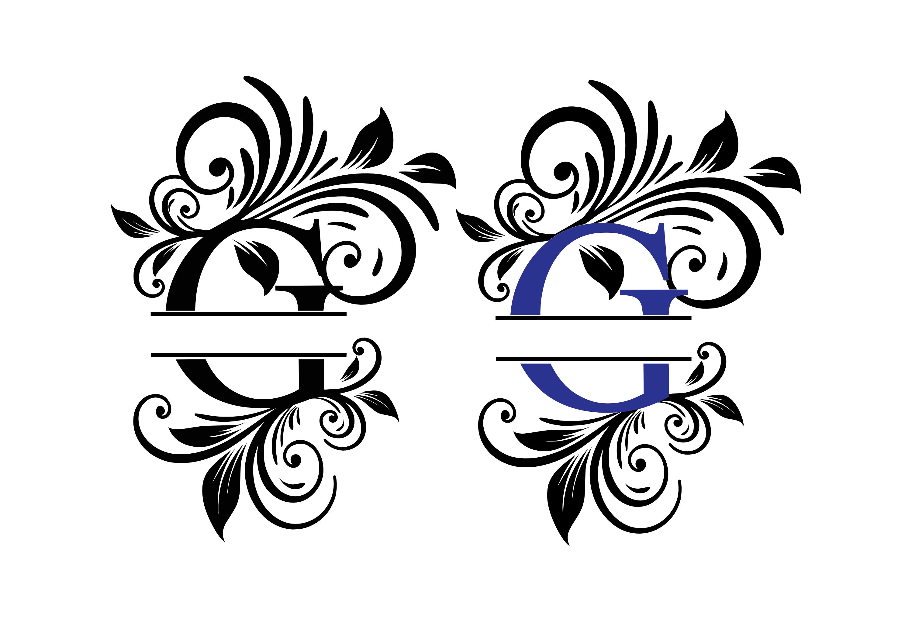 Split Letter G for SVG, DXF, Fcm, Cut File for Cricut, Silhouette, 1 ...