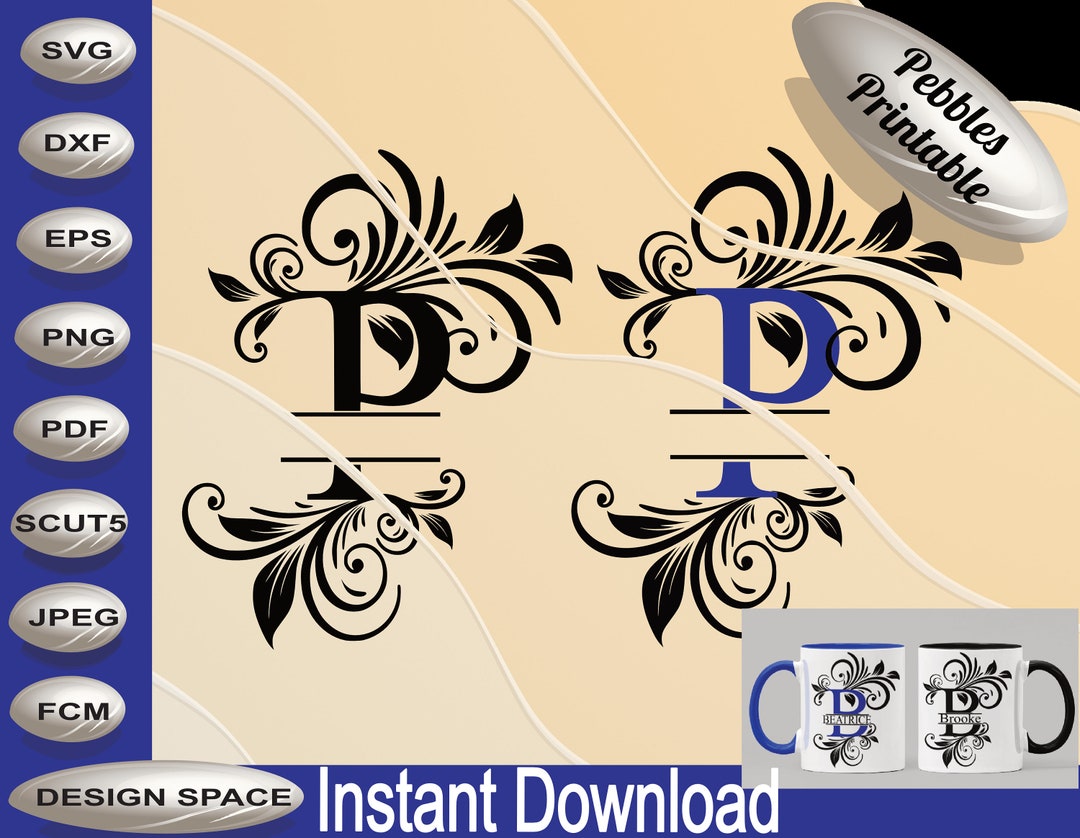 Split Letter P for SVG DXF, Fcm, Cut File for Cricut, Silhouette, 1 ...