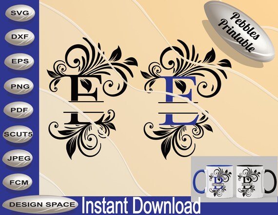 Split Letter E for SVG DXF Fcm Cut File for Cricut | Etsy