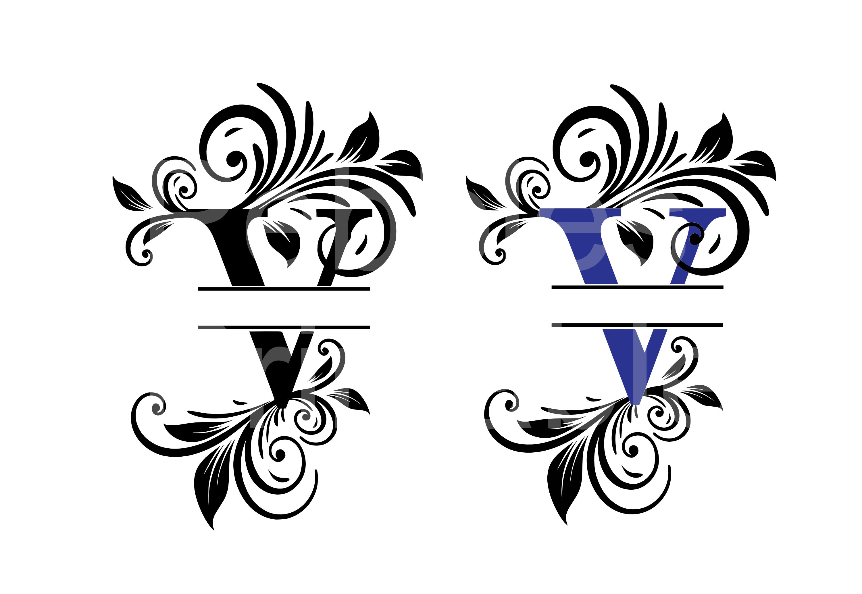Split Letter V for SVG DXF Fcm Cut File for Cricut - Etsy