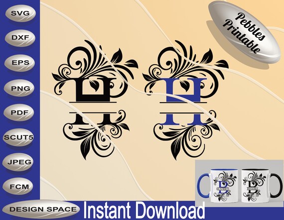 Split Letter H for SVG DXF fcm Cut File for cricut | Etsy