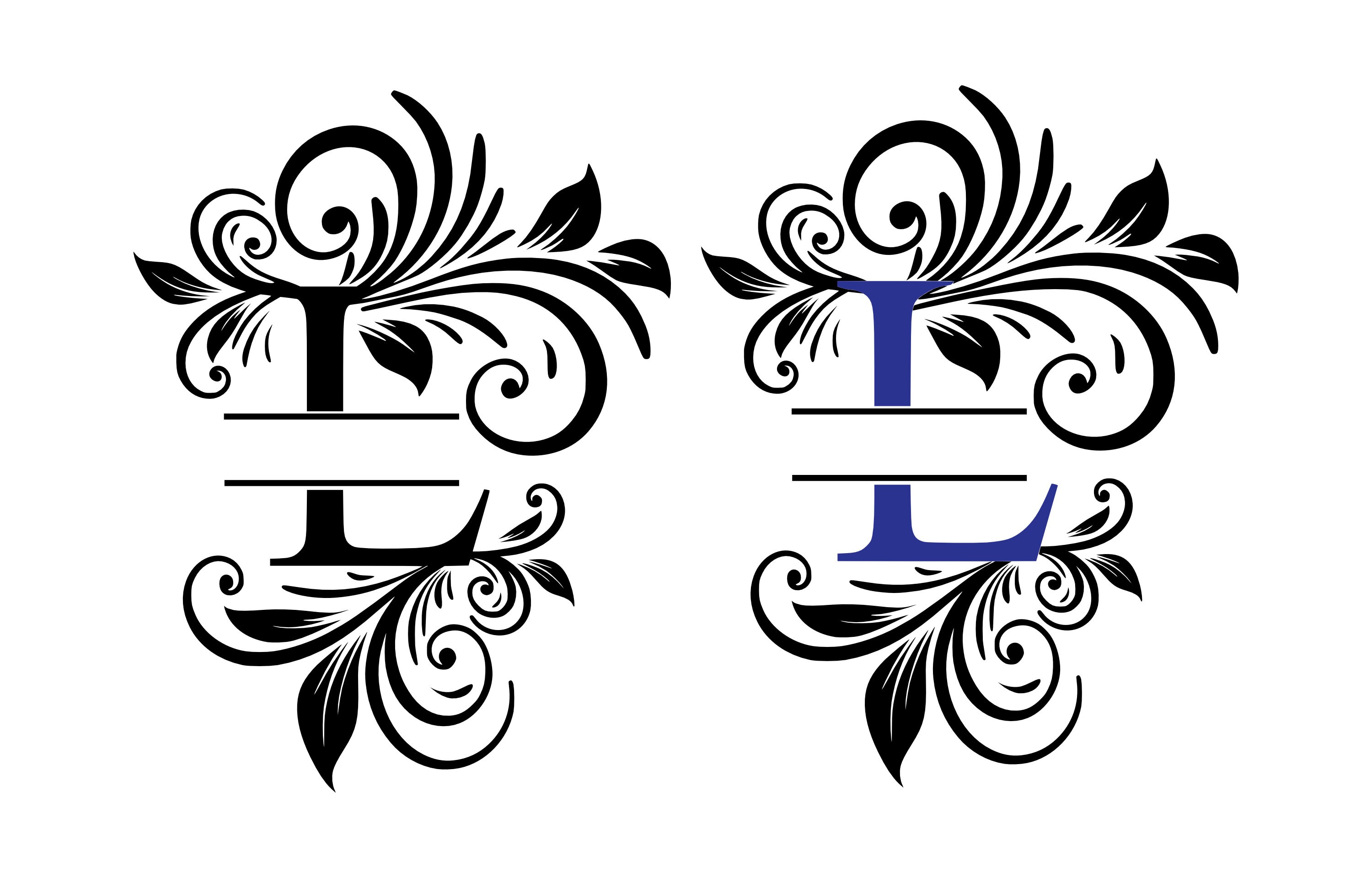 Split Letter L for SVG, DXF, Fcm, Cut File for Cricut, Silhouette, 1 ...