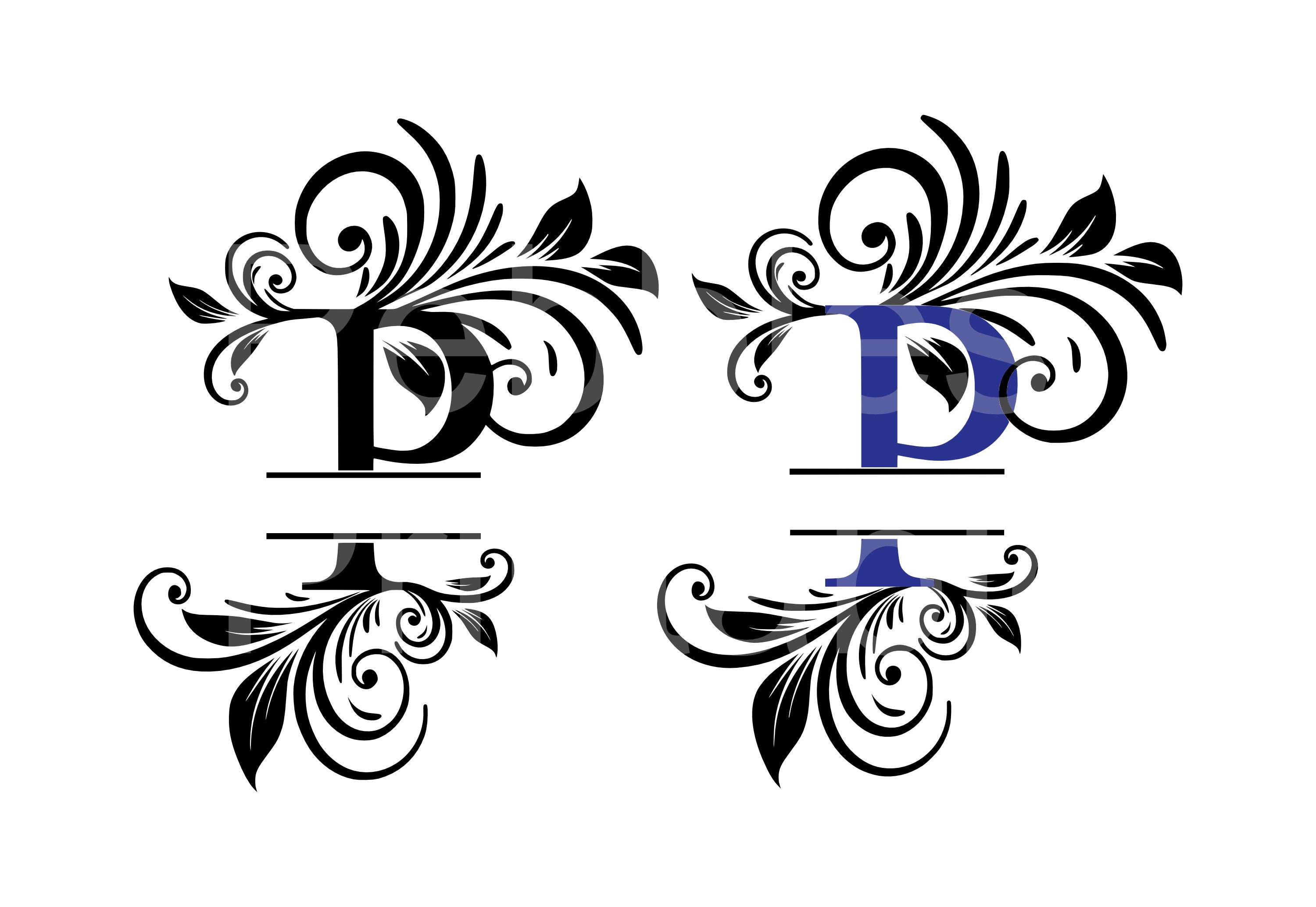 Split Letter P for SVG DXF Fcm Cut File for Cricut - Etsy