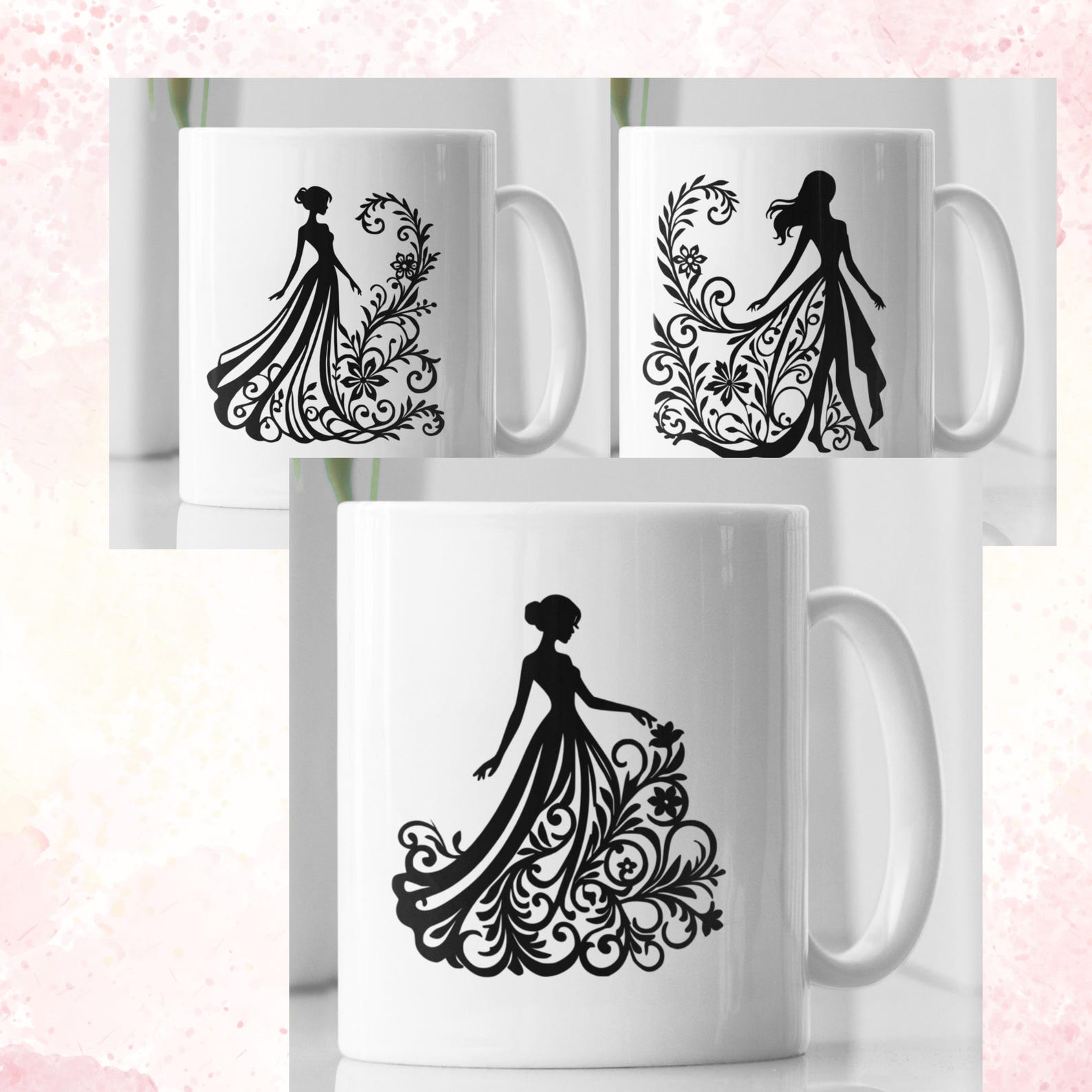 Ladies Silhouettes SVG File Elegant Cricut and Silhouette Sublimation ...